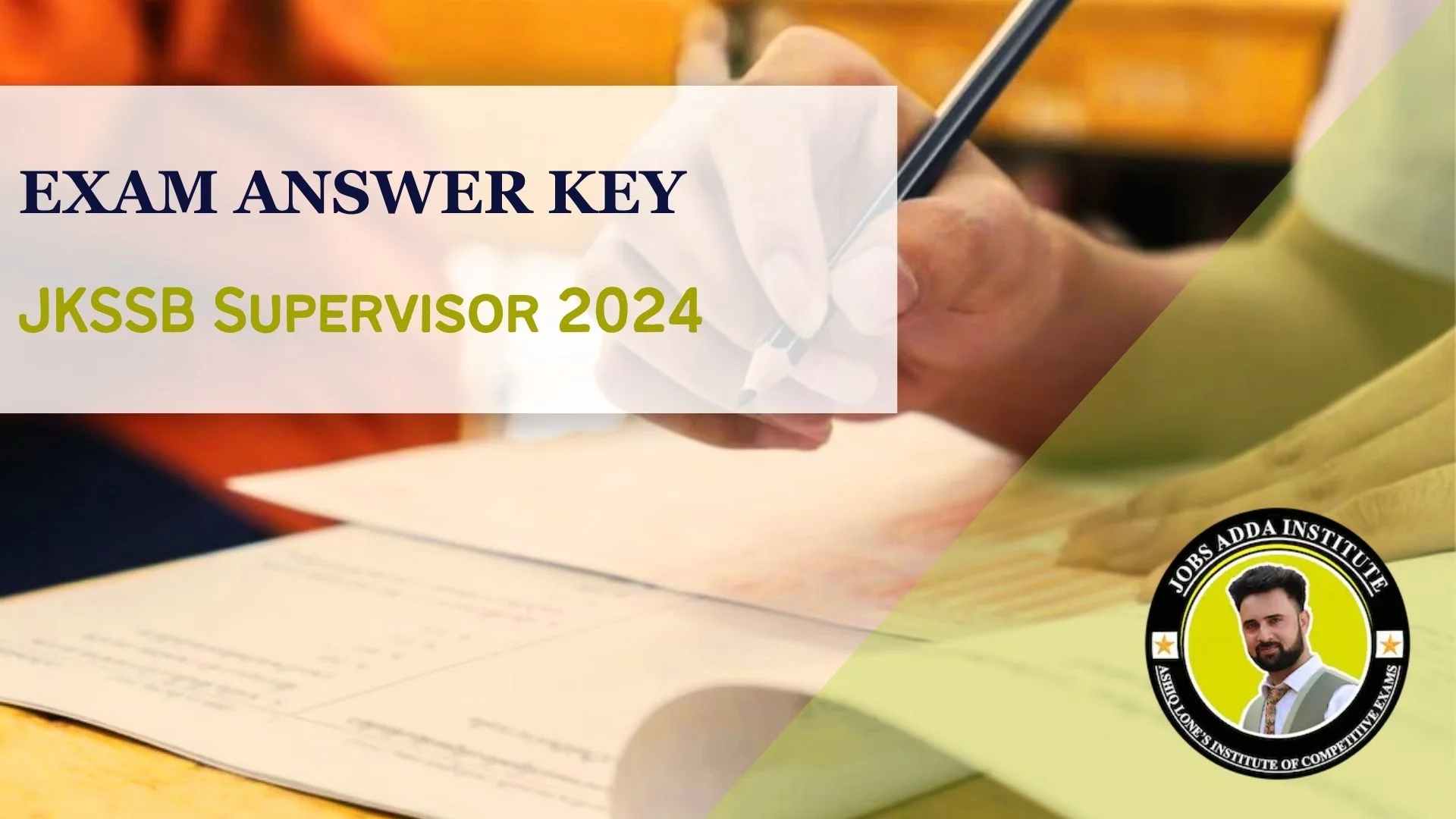 JKSSB Supervisor Answer Key 2024 - Check your Performance